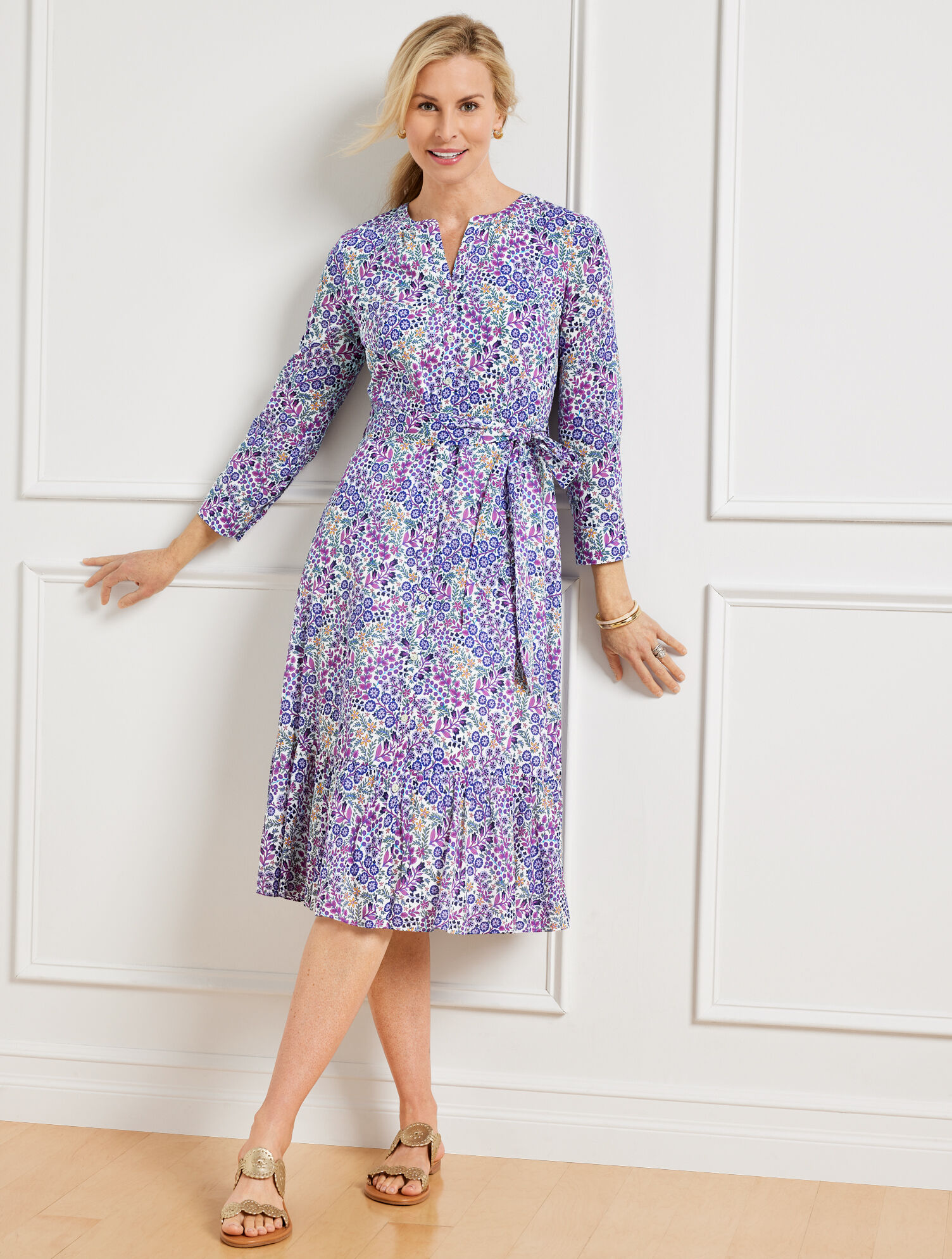 Midi Shirtdress - Ditsy Voile | Talbots