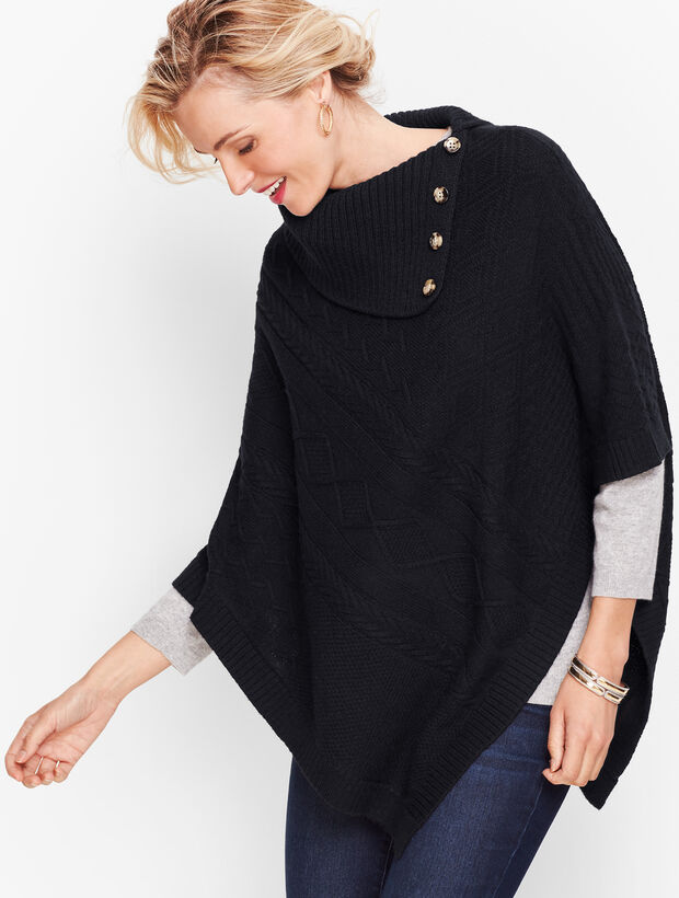 Split Neck Triangle Poncho | Talbots