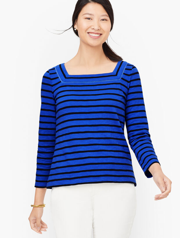 Tamarind Stripe Square Neck Top | Talbots