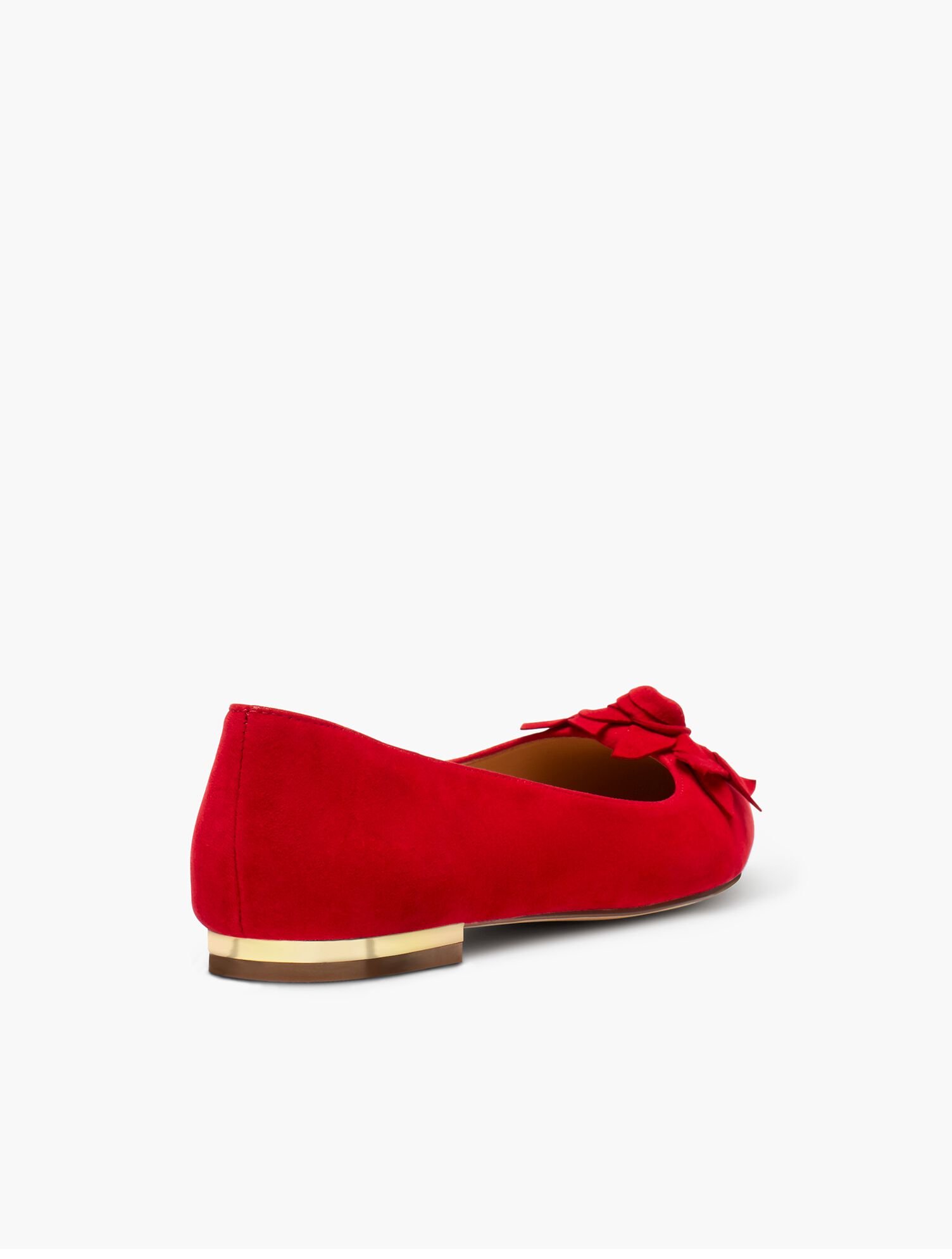 red flat pumps