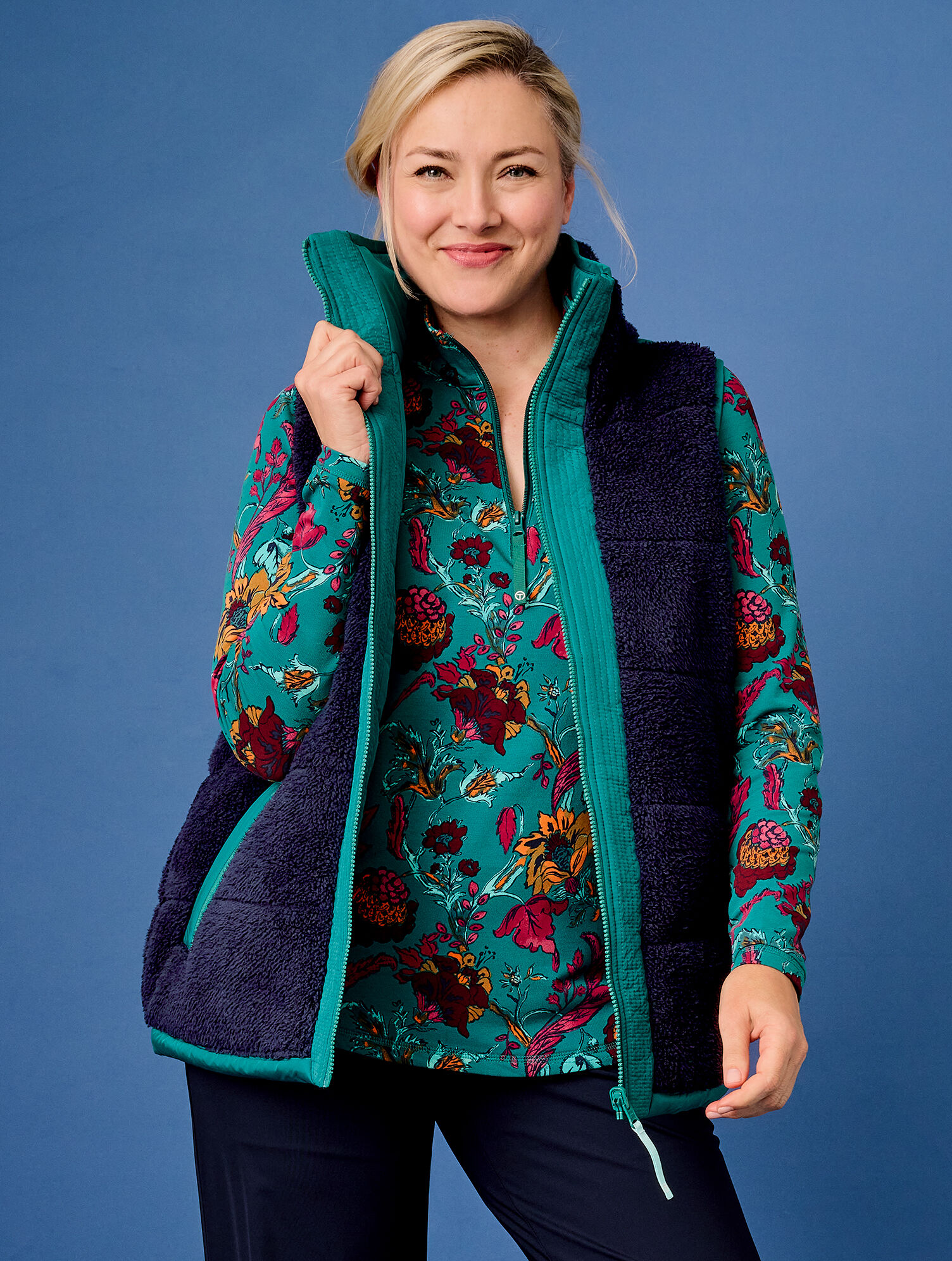 Reversible Sherpa Puffer Vest | Talbots