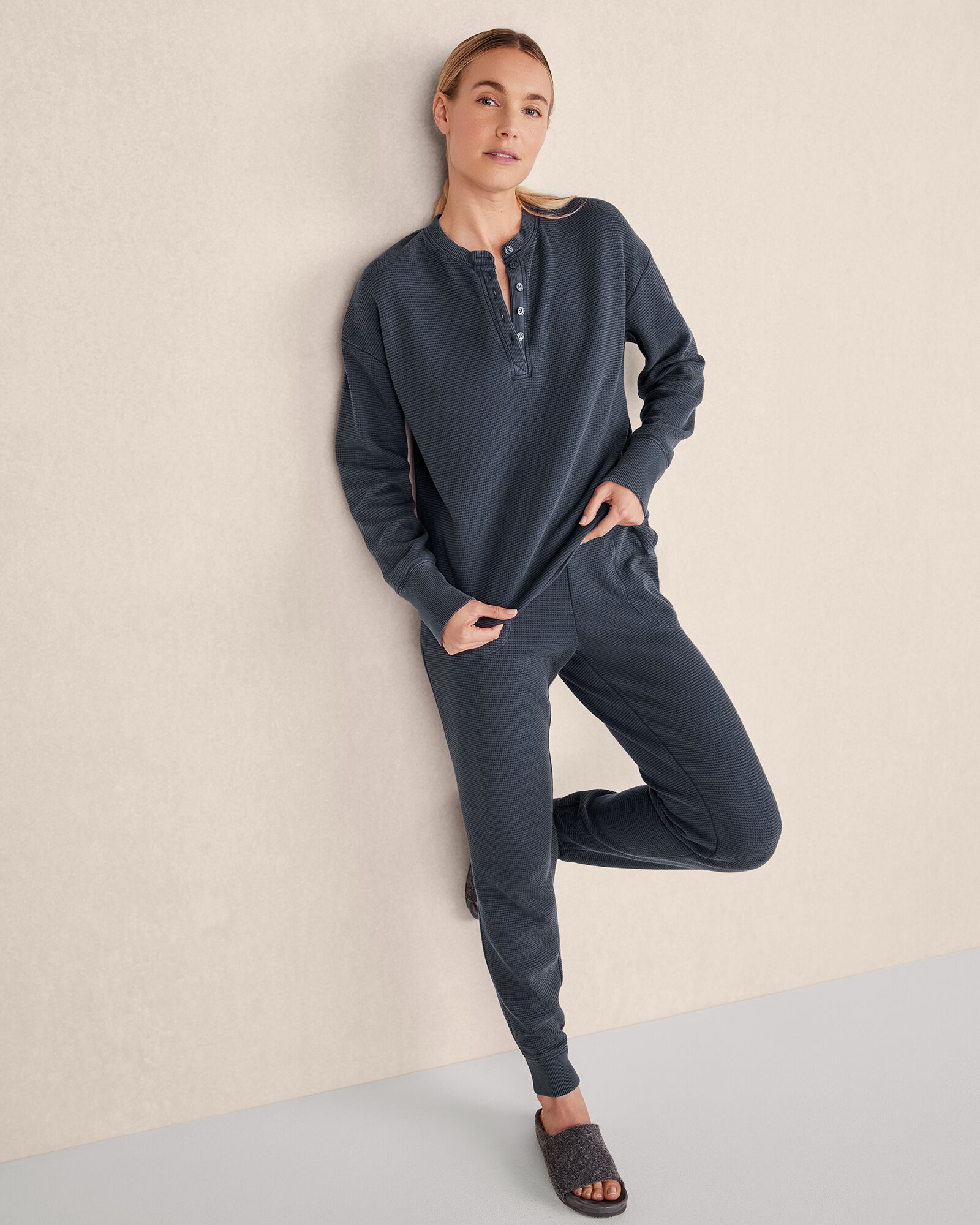 Organic Cotton Garment-Dyed Waffle Knit Joggers | Haven Well Within