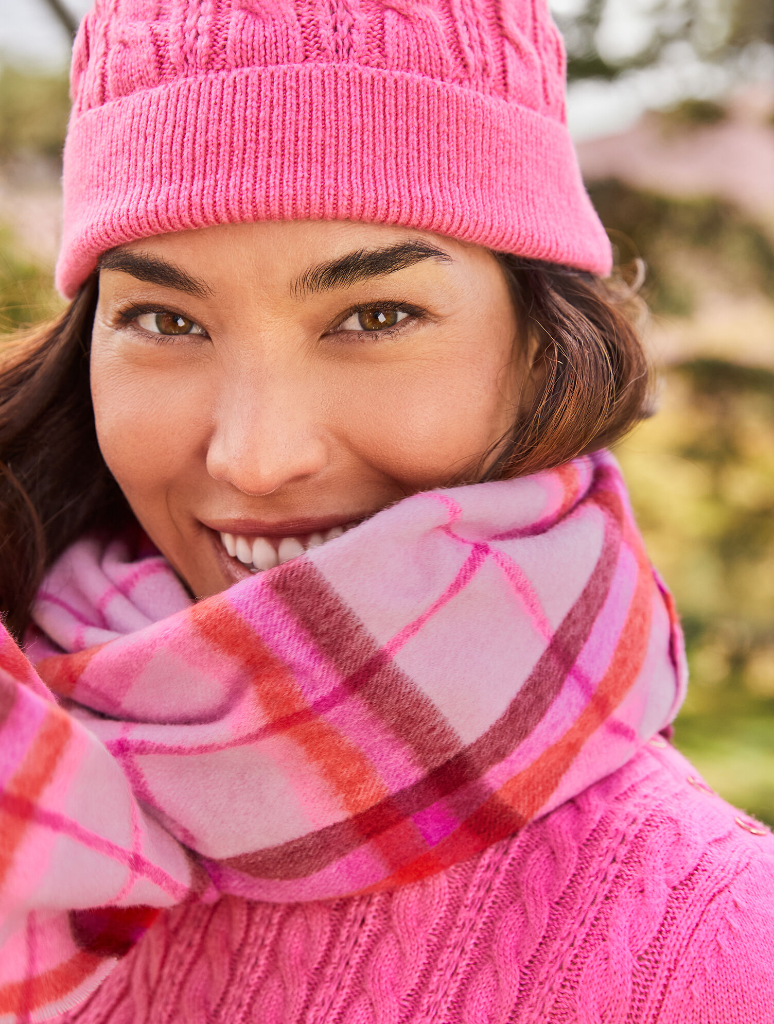 Cashmere Waterweave Scarf - Merry Plaid | Talbots
