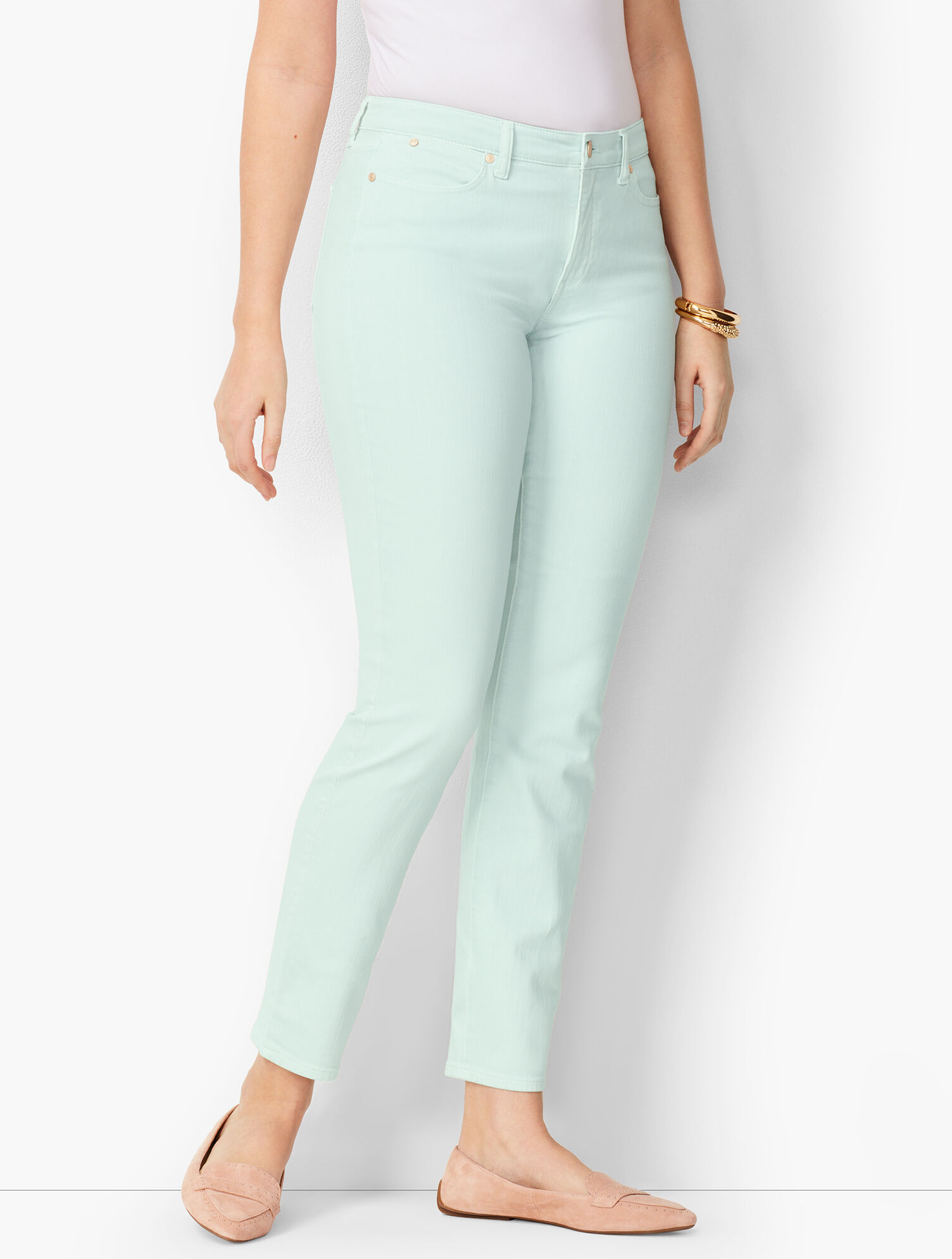 Slim Ankle Jeans - Curvy Fit - Light Cool Mint | Talbots