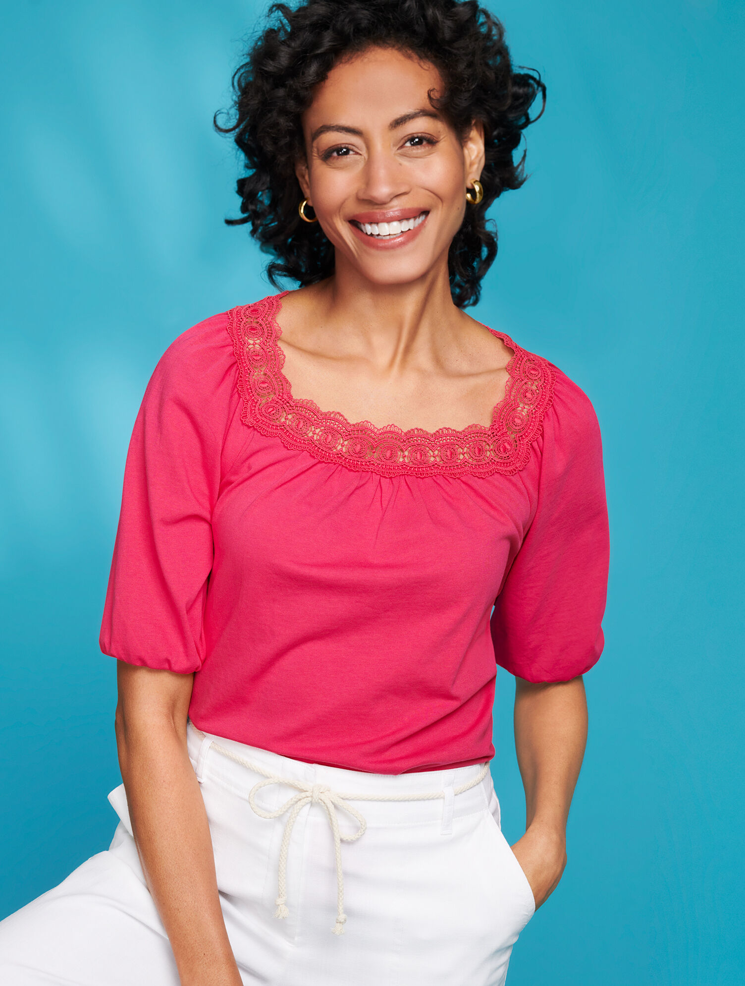 lace square neck top