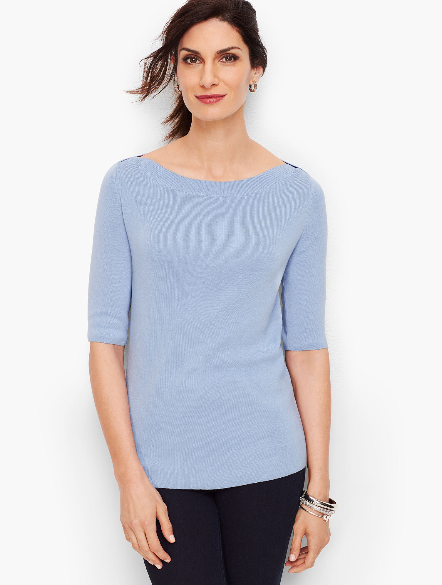 Bateau Neck Sweater Topper - Solid | Talbots