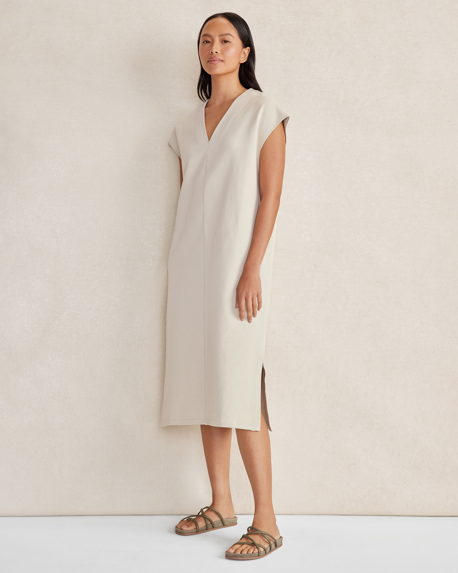Organic Cotton French Terry V-Neck Dress | Haven Well Within