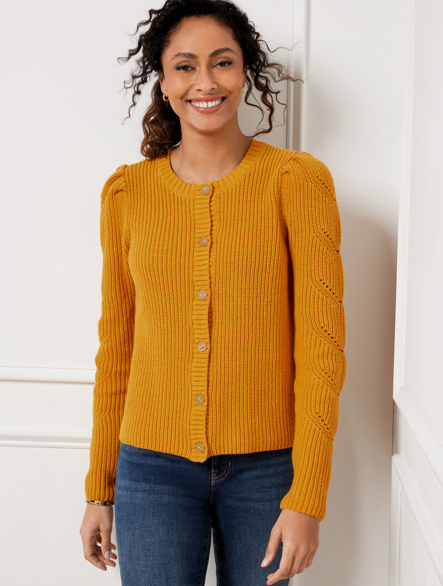 Puff Sleeve Cardigan | Talbots
