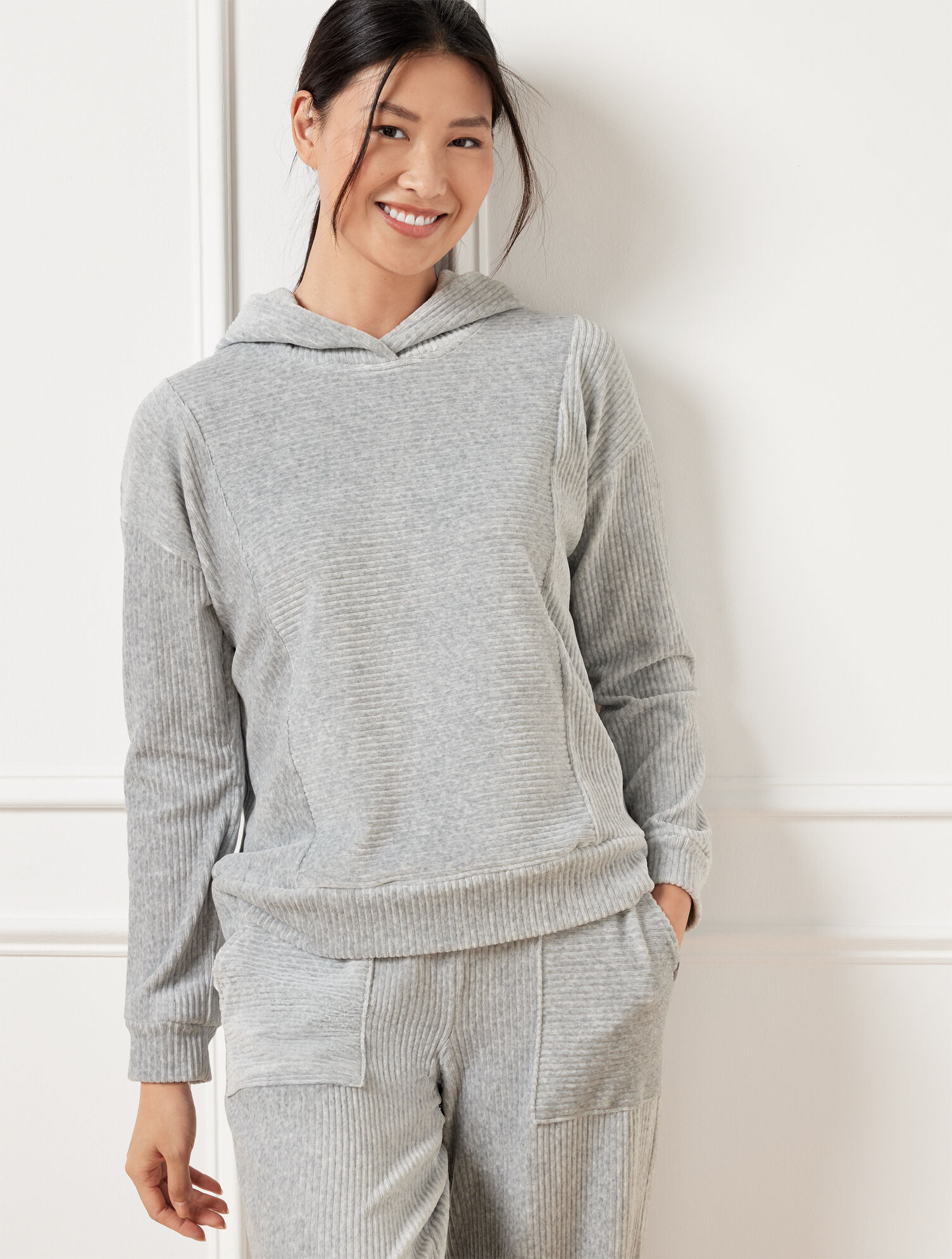 Sky Lounge Velour Hoodie | Talbots