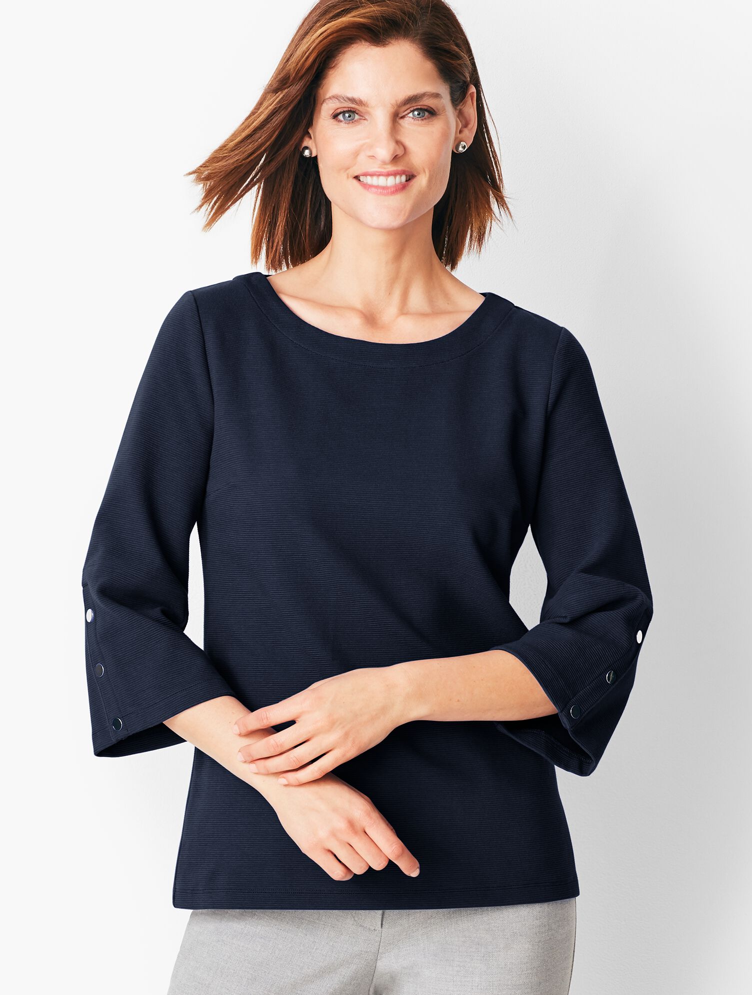 Bateau-Neck Knit Top - Solid | Talbots