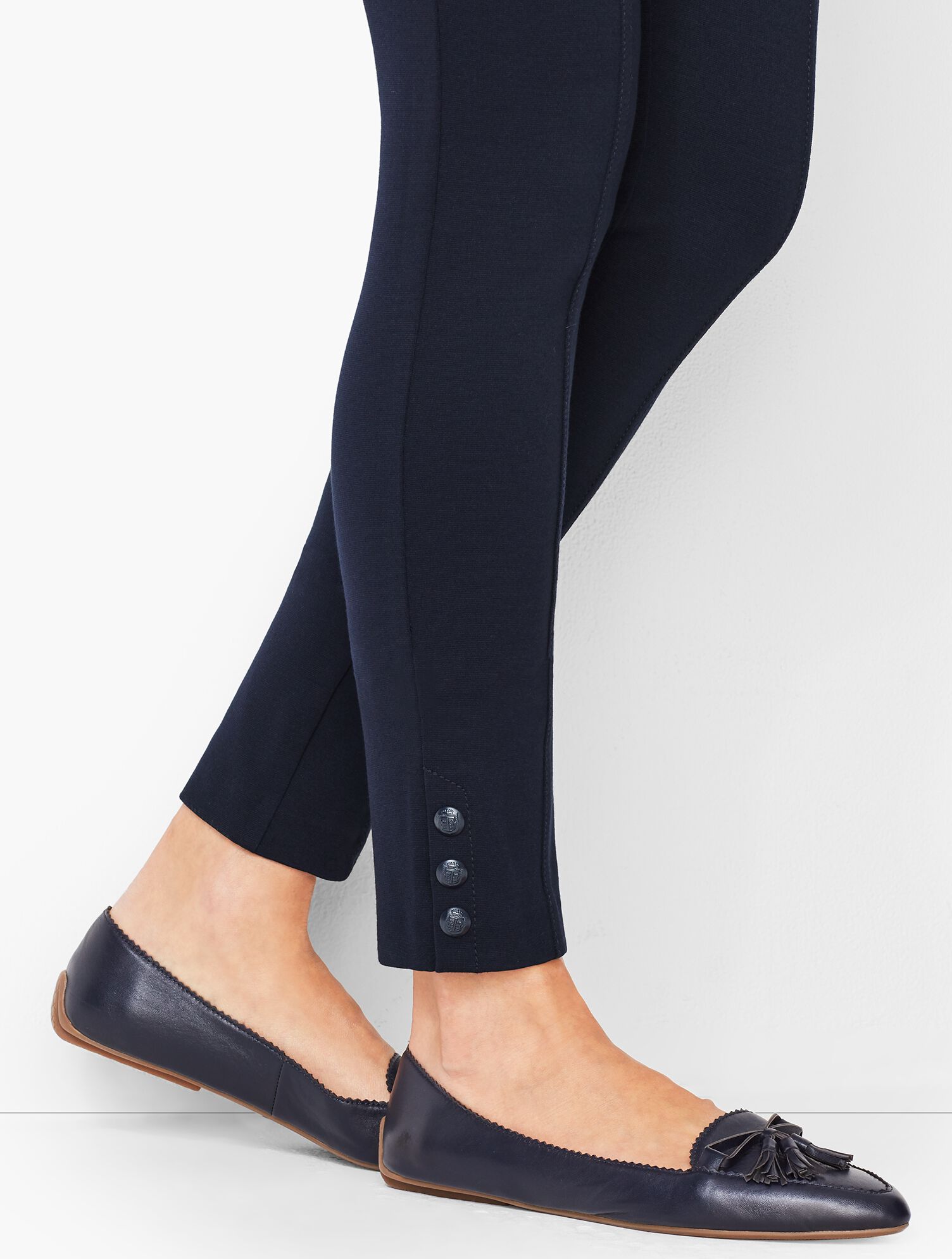 button ankle leggings