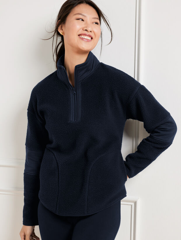 Cozy Sherpa Half-Zip Pullover | Talbots