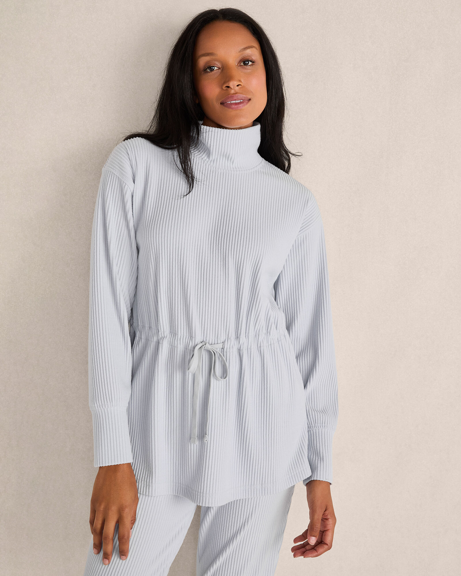 Ottoman Rib Drawstring-Waist Tunic | Haven Well Within