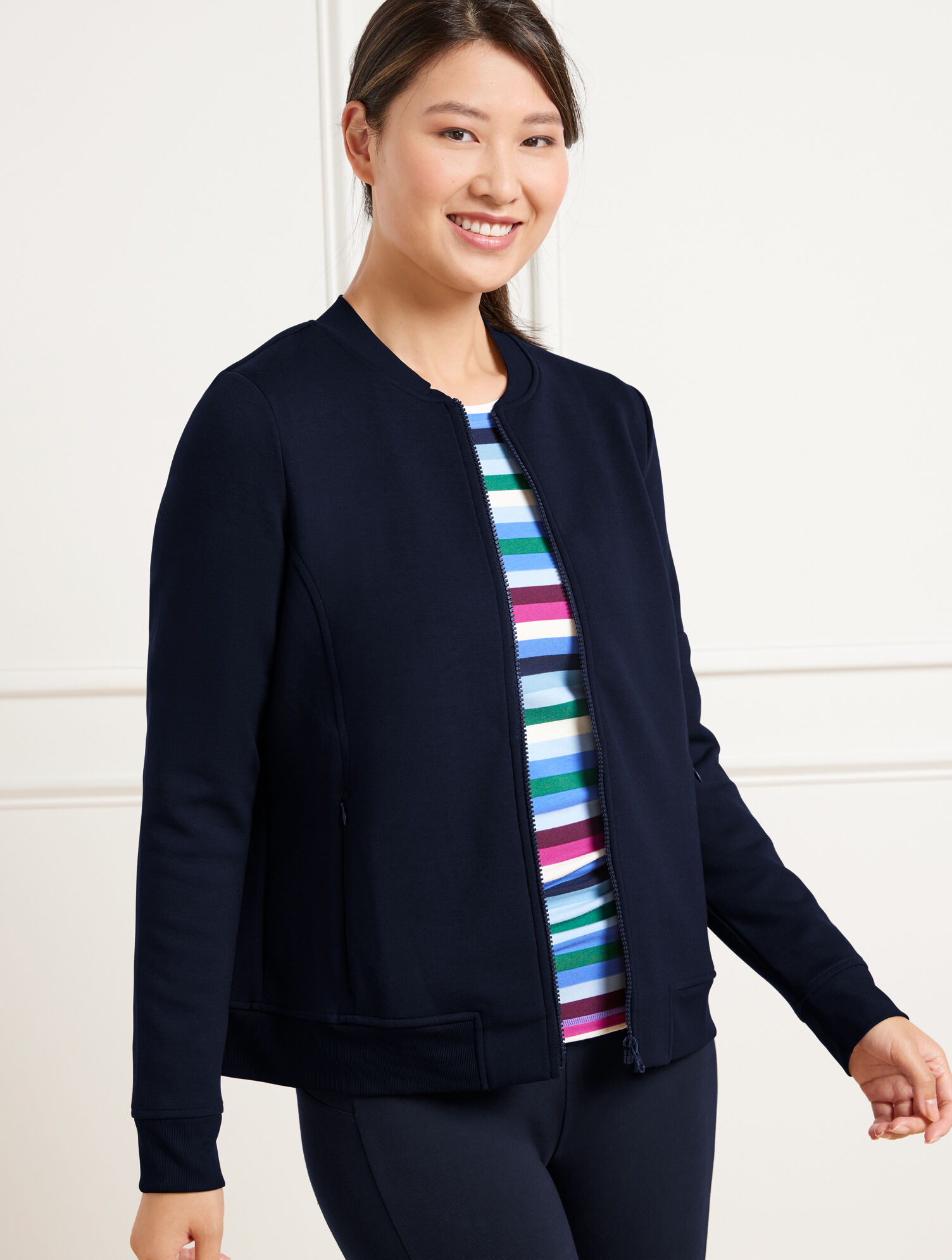 Pleated Bomber Jacket | Talbots