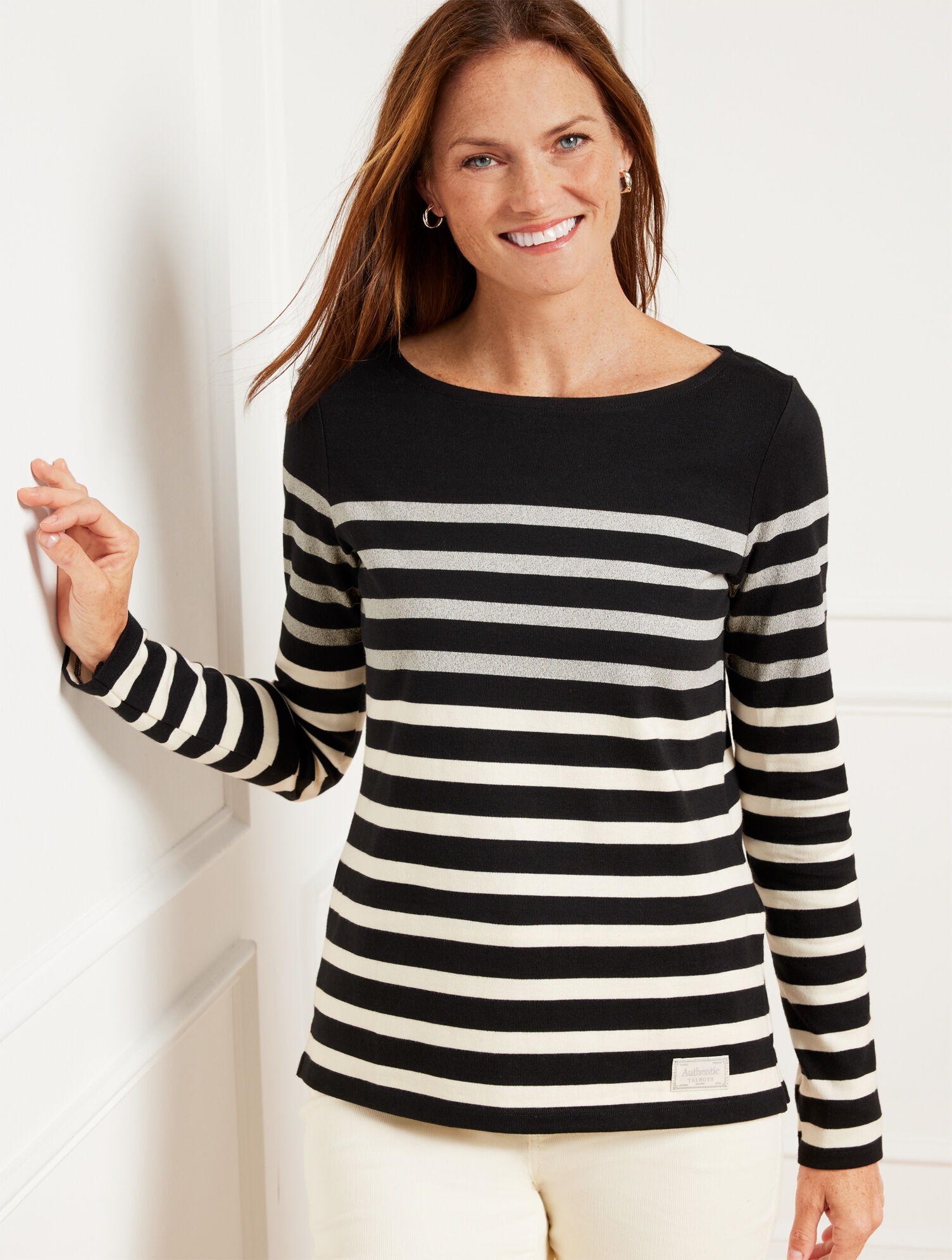 Authentic Talbots Tee - Metallic Wonderland Stripe | Talbots