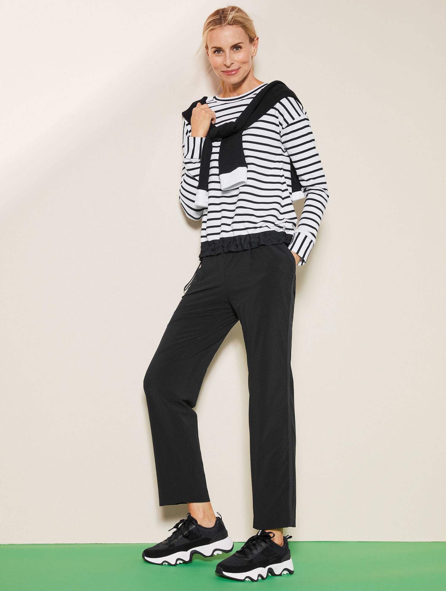 Bungee Hem Pullover - Volley Stripe | Talbots