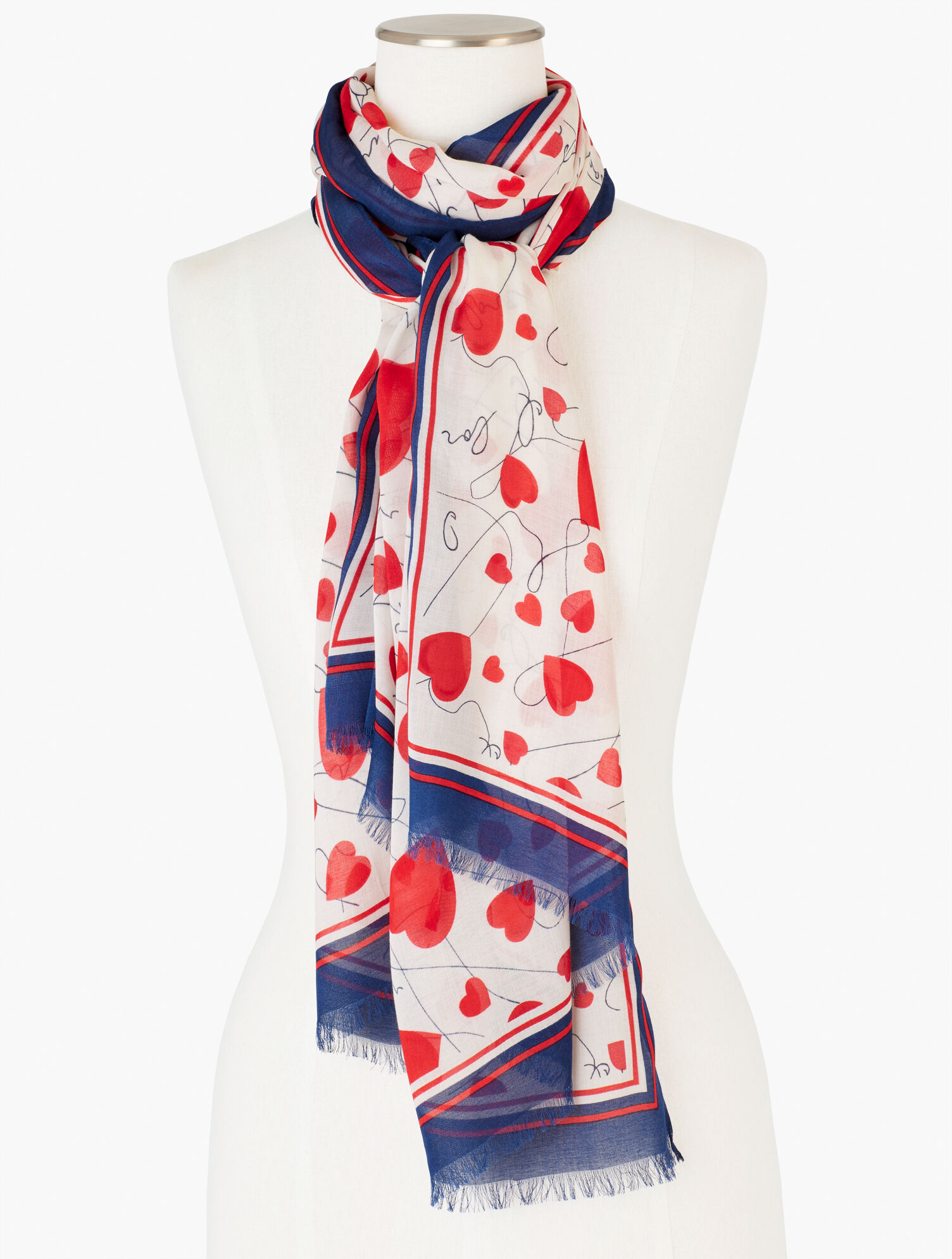 Multi-Hearts Oblong Scarf | Talbots