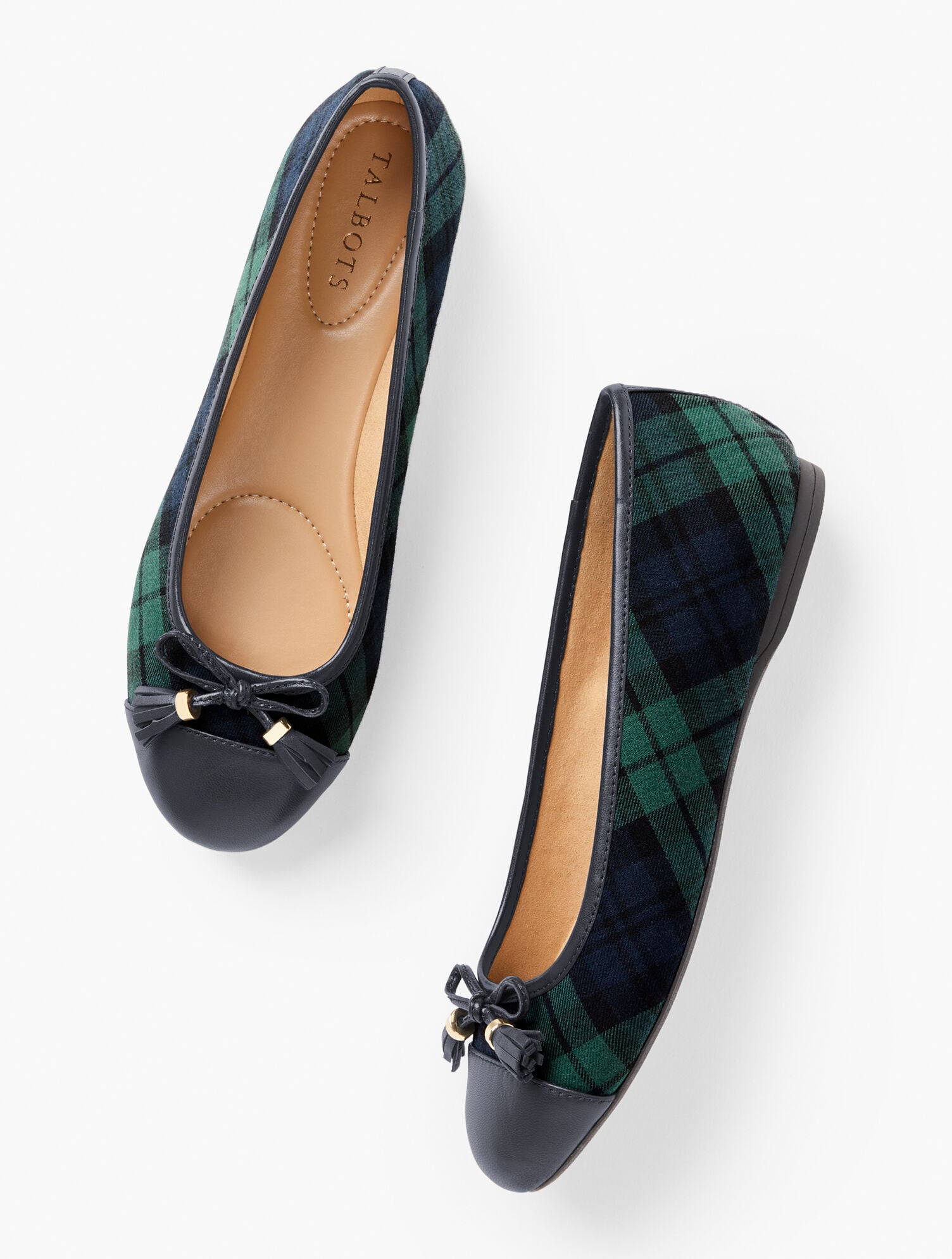 Penelope Tassel Ballet Flats - Black Watch Plaid | Talbots