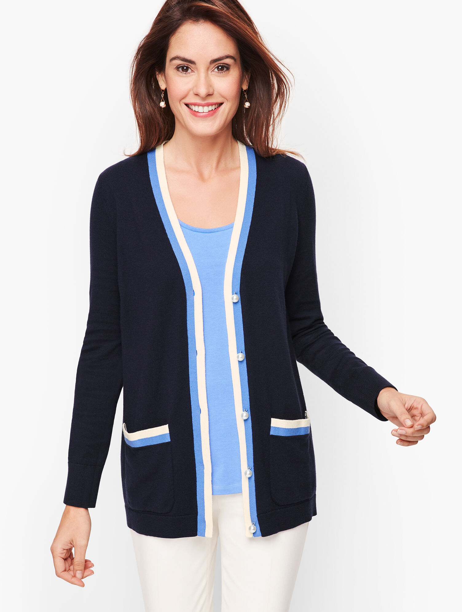 Super soft Tipped Cardigan | Talbots