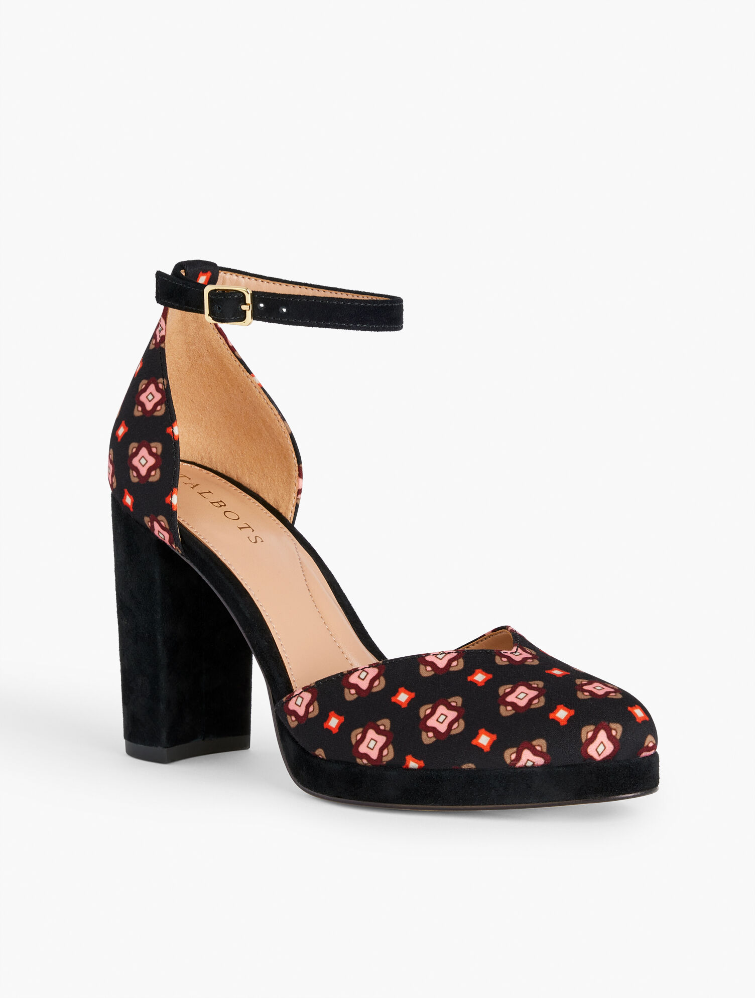 Bailey Ankle Strap Sateen Pumps - Dainty Medallion | Talbots