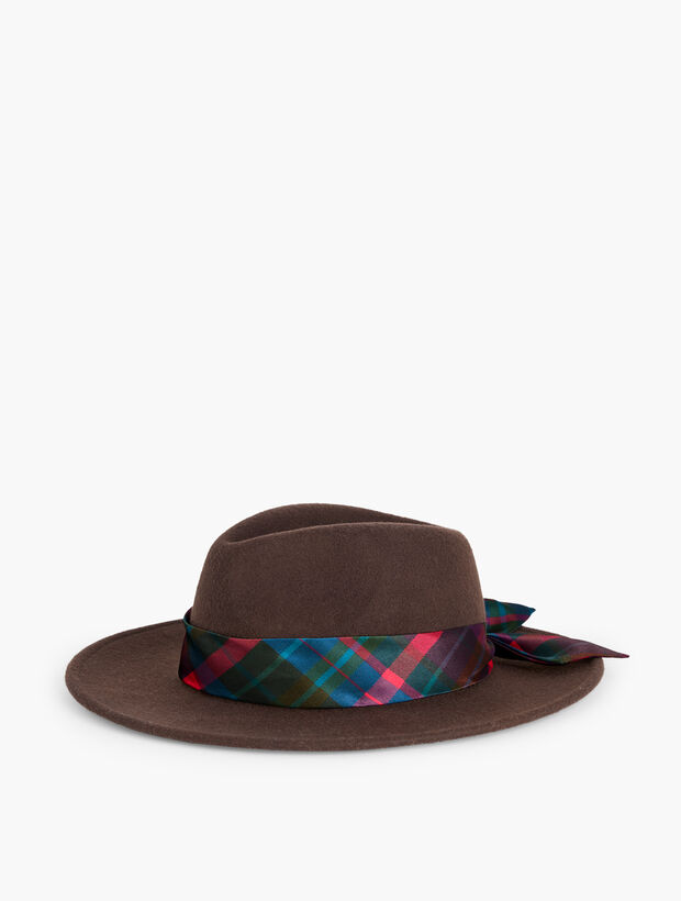 Plaid Trim Wool Fedora | Talbots