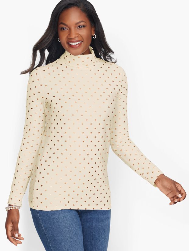 Cotton Turtleneck - Charming Dot | Talbots