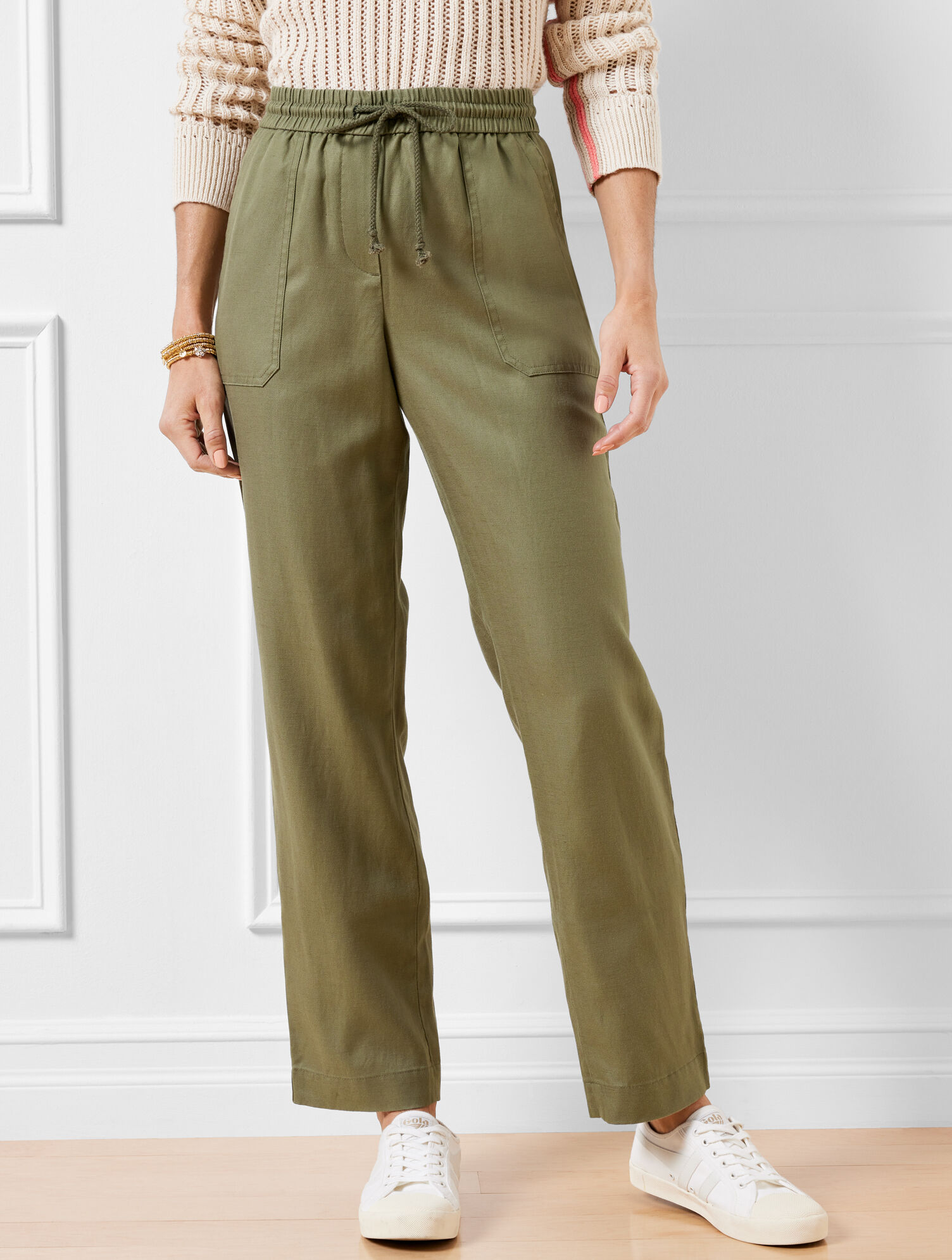 Straight Leg Drawstring Pants | Talbots