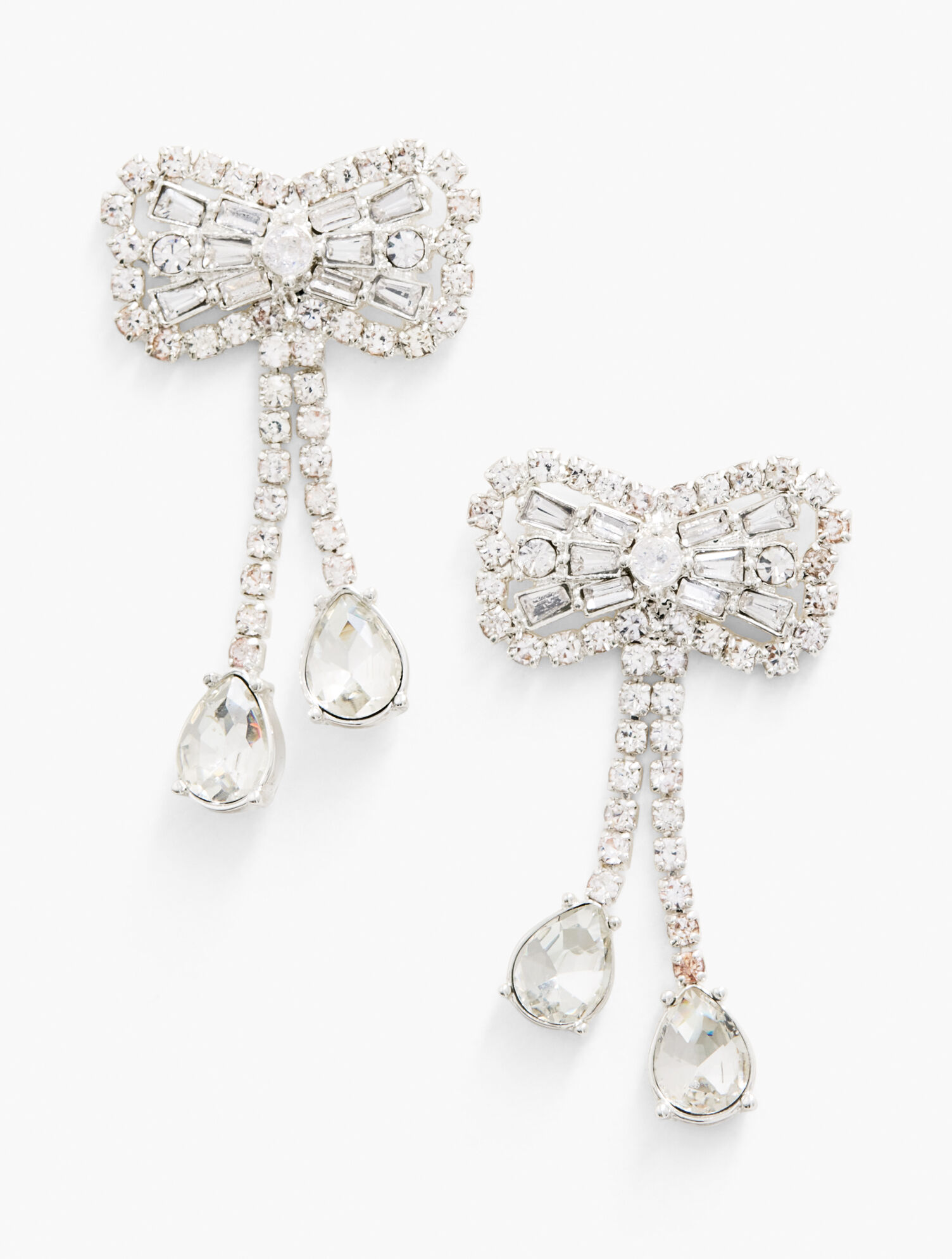 Crystal Bow Drop Earrings | Talbots