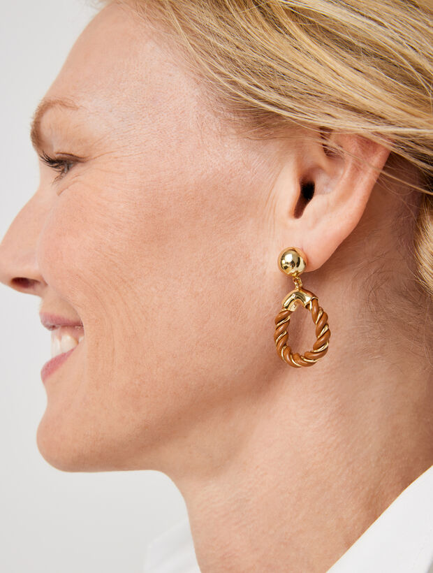 Braided Leather Drop Earrings | Talbots