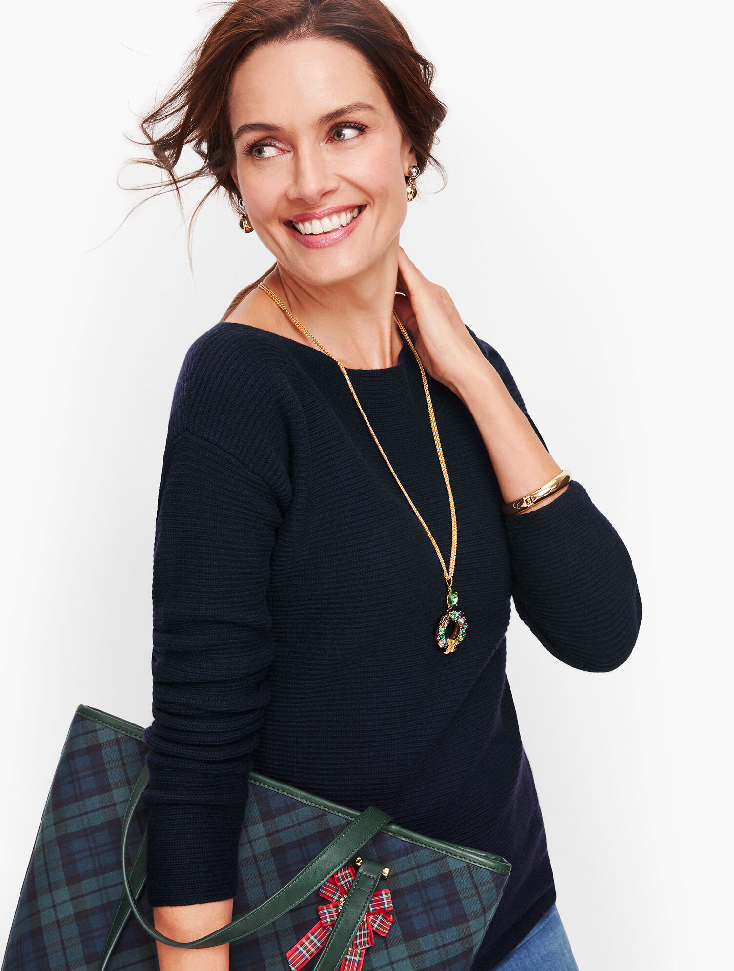 Black Watch Plaid Tote Bag | Talbots