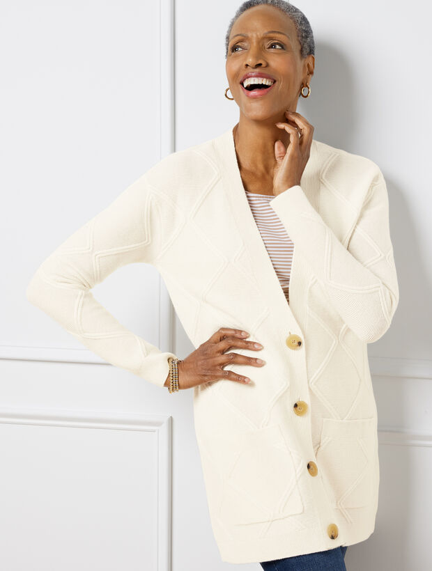 Argyle Texture Cardigan | Talbots