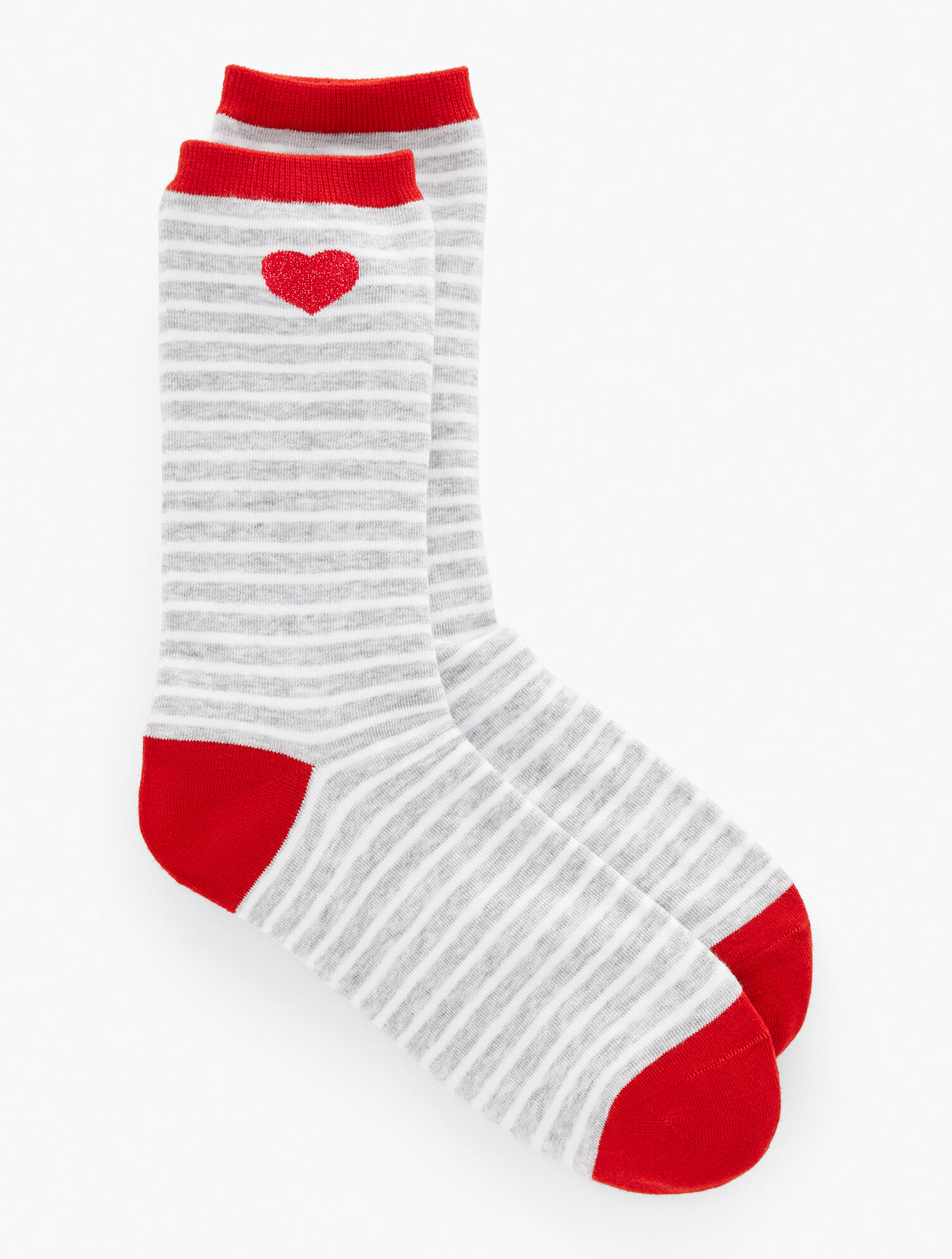 Metallic Heart Stripe Trouser Socks | Talbots
