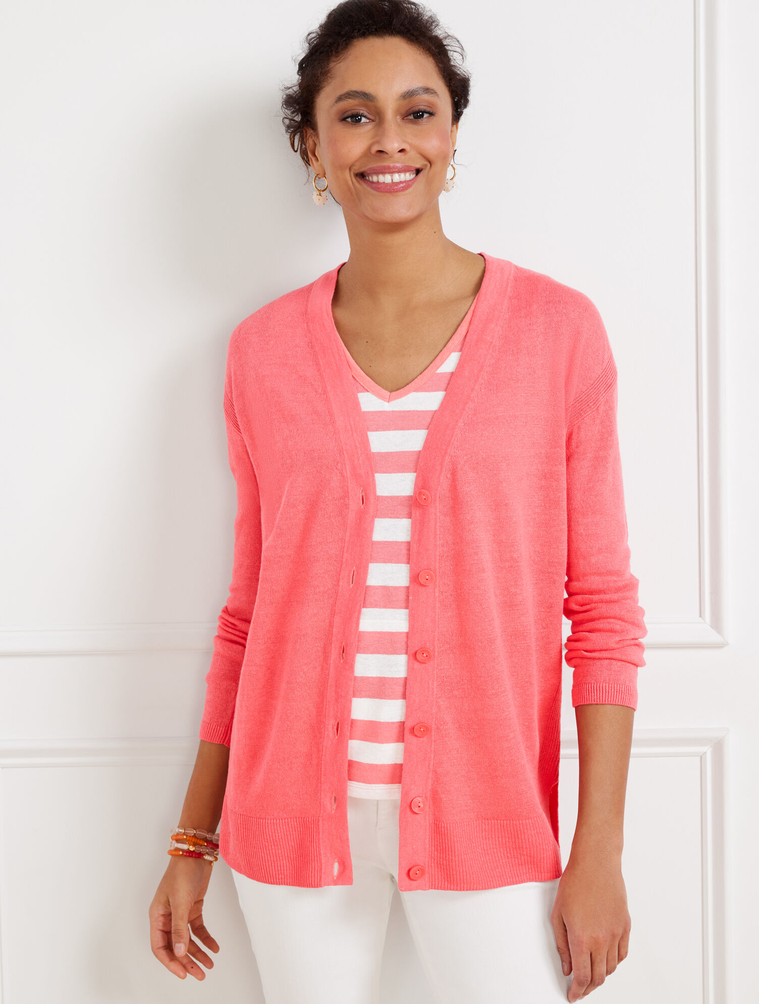 Linen Girlfriend Cardigan | Talbots