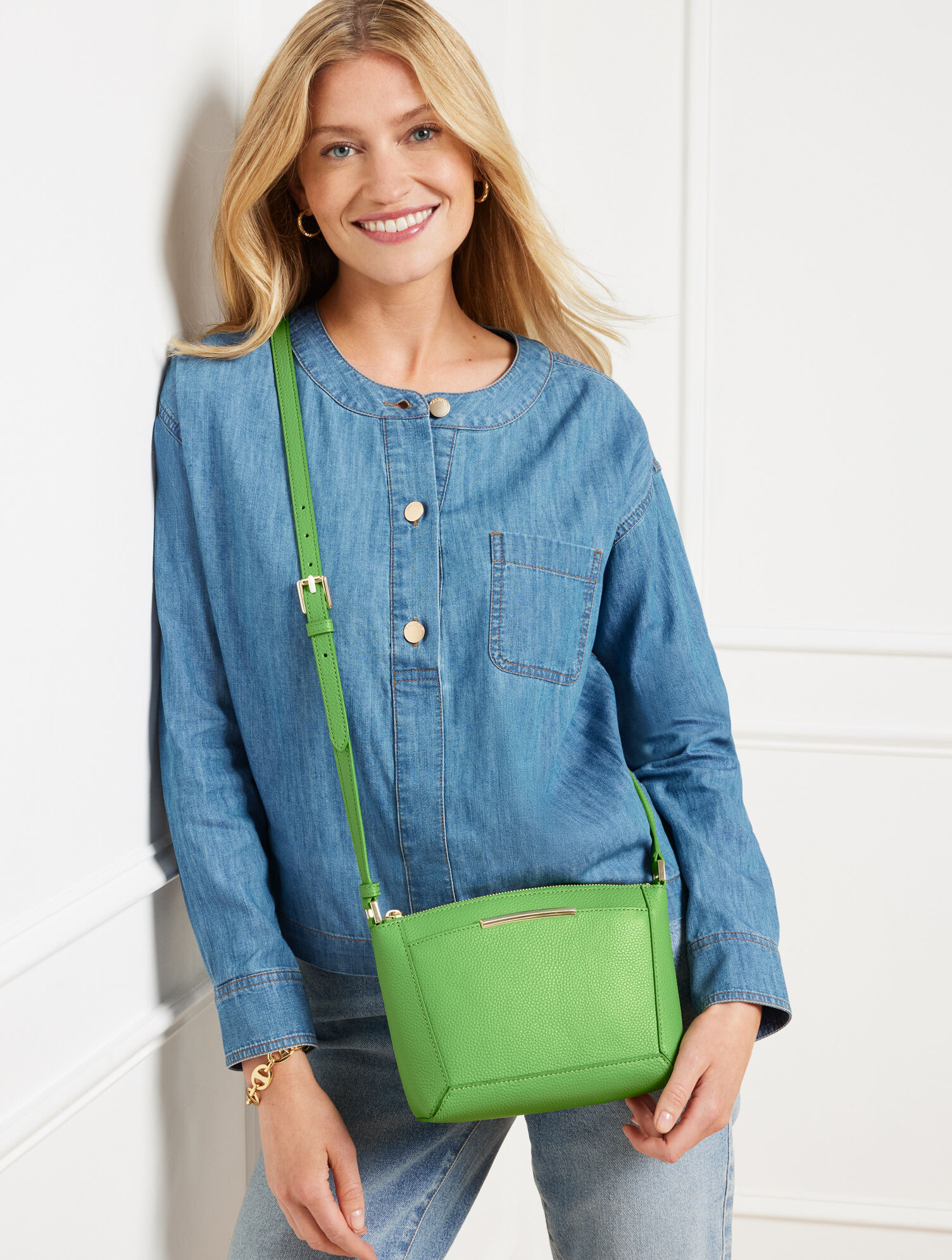 Darcy Pebble Leather Crossbody Bag | Talbots