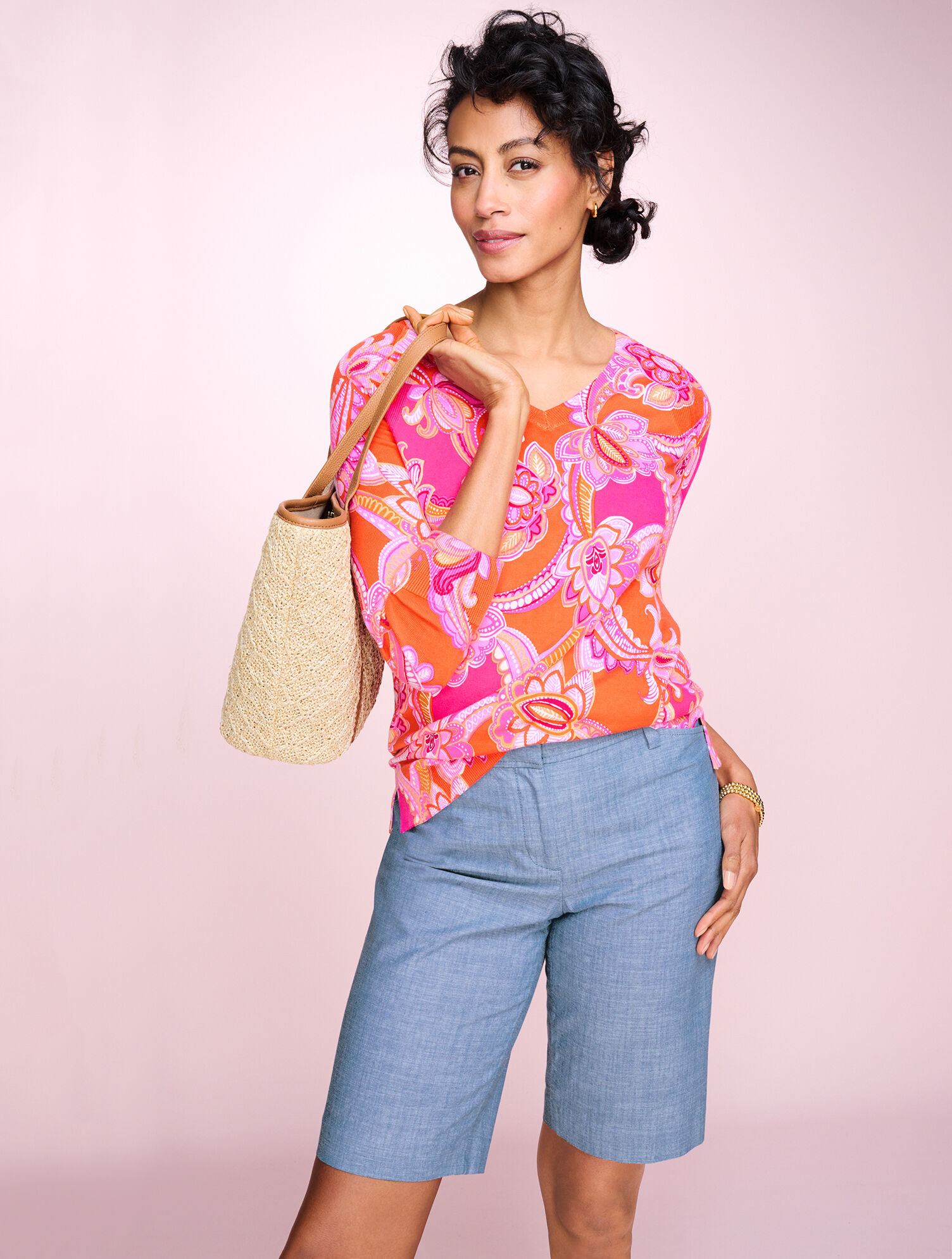 V-Neck Pullover - Spring Floral | Talbots