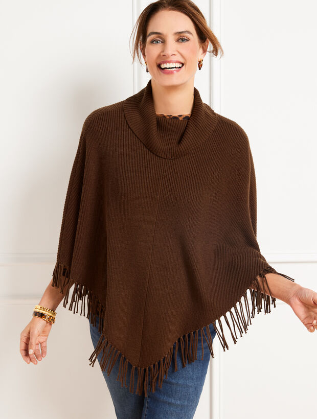 Plus Exclusive Fringe Knit Poncho | Talbots