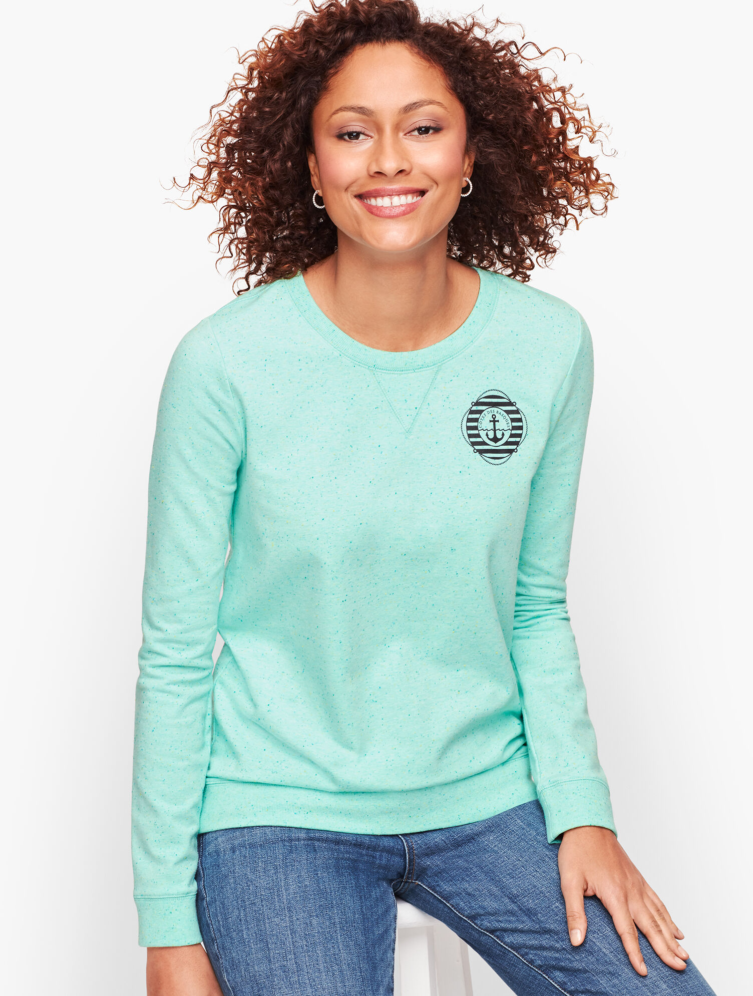 French Terry Sweatshirt - Spring Mint | Talbots