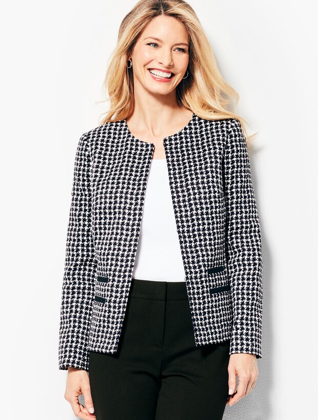 Textured Houndstooth Jacket | Talbots