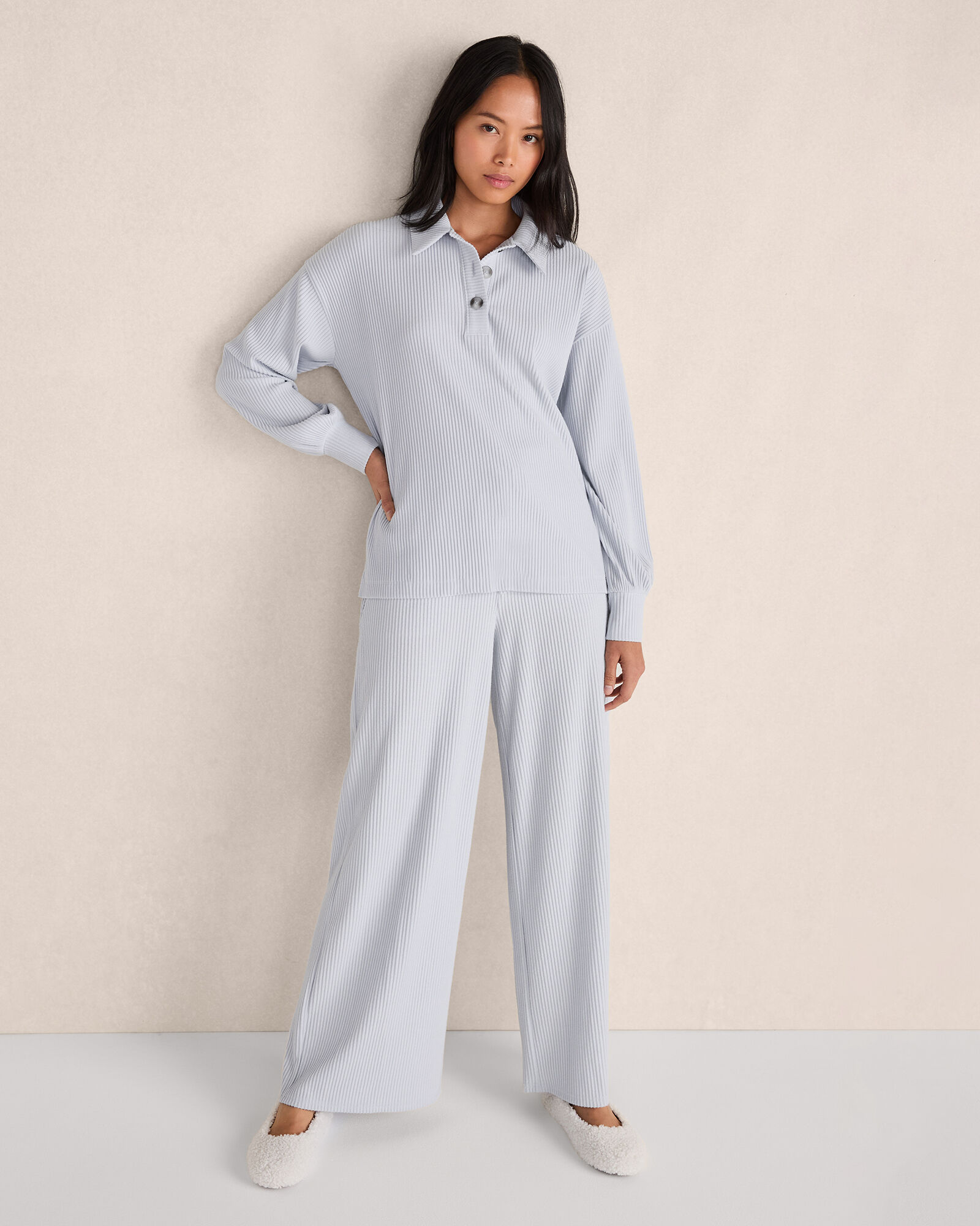 Ottoman Rib Wide Leg Pants | Haven Well Within