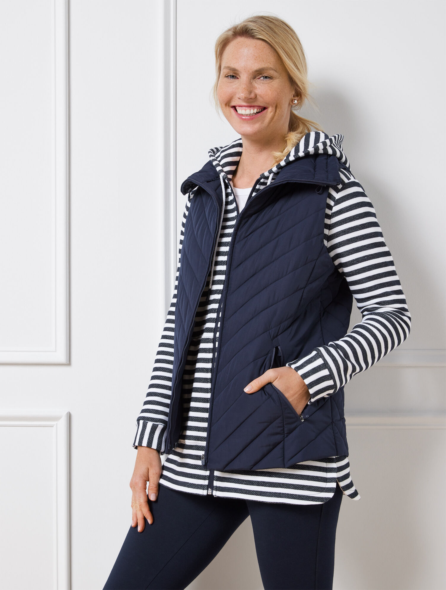 Chevron Quilted Packable Vest | Talbots