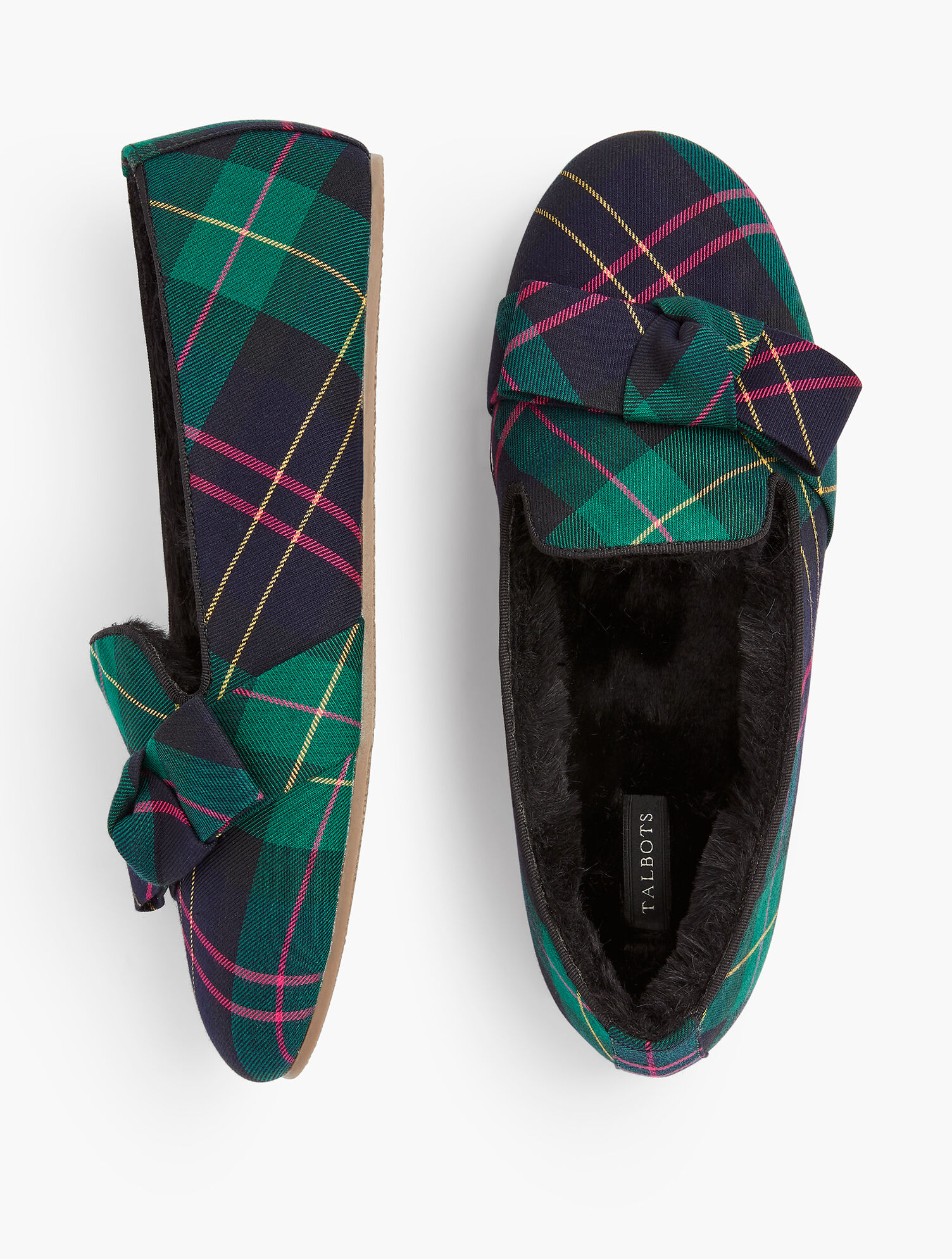Fireside Bow Slippers - Talbots Tartan | Talbots