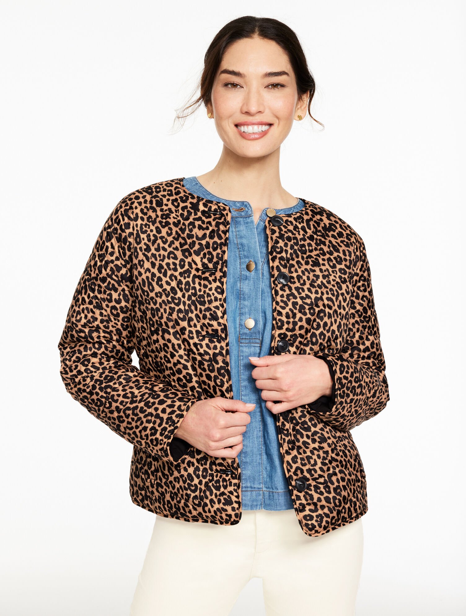 Quilted Reversible Jacket - Allover Animal | Talbots