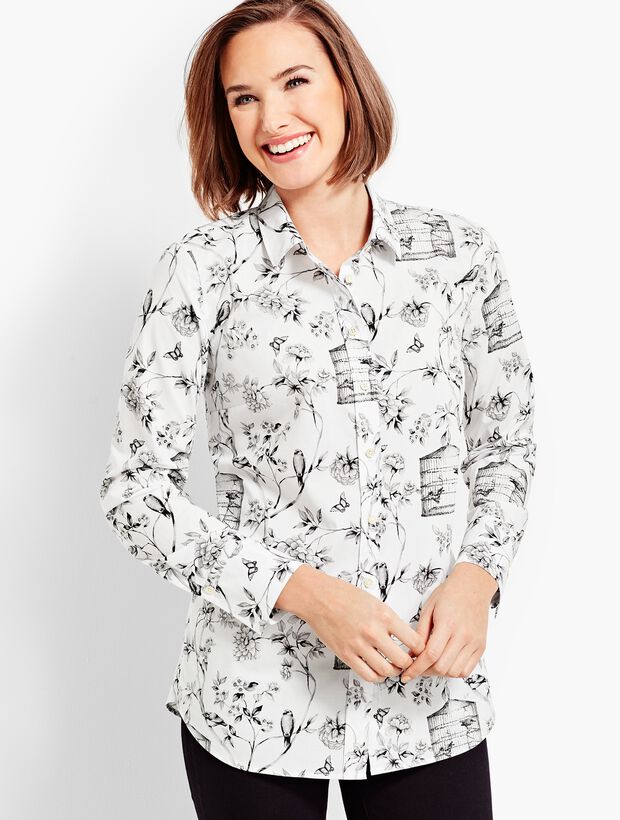 Birdcage Toile Shirt | Talbots