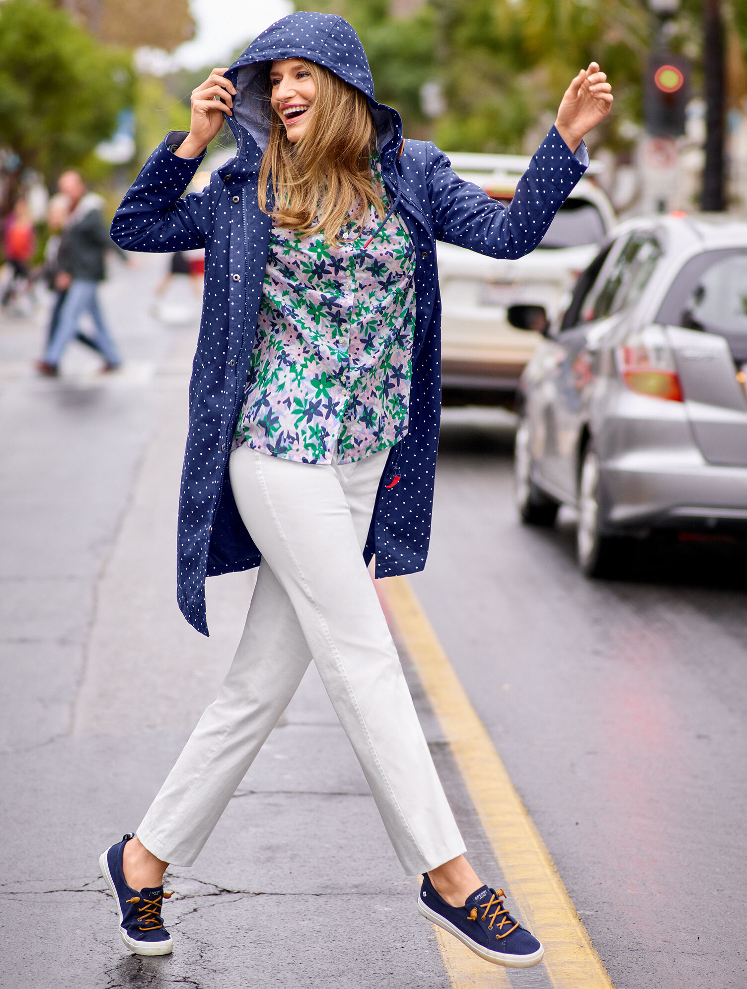 Hooded Polka Dot Rain Jacket | Talbots