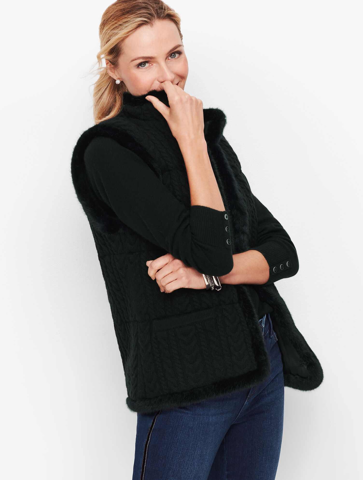 Cableknit Sweater Vest | Talbots