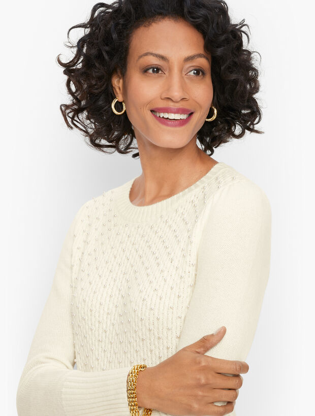 Embellished Crewneck Sweater | Talbots