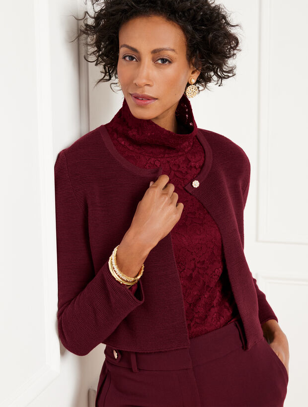 Crystal Button Shrug | Talbots