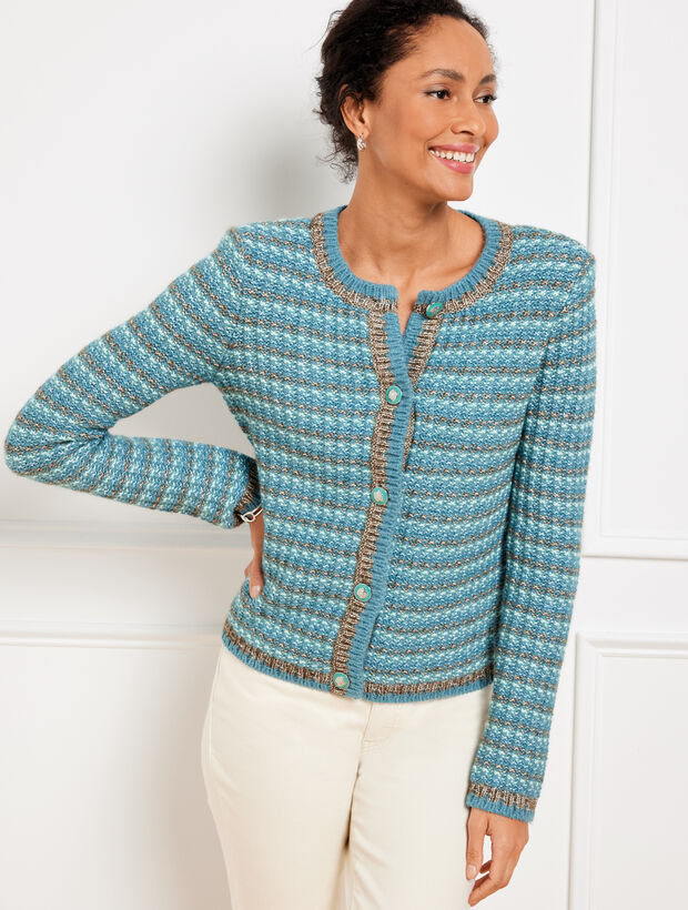 Tweed Crewneck Cardigan | Talbots