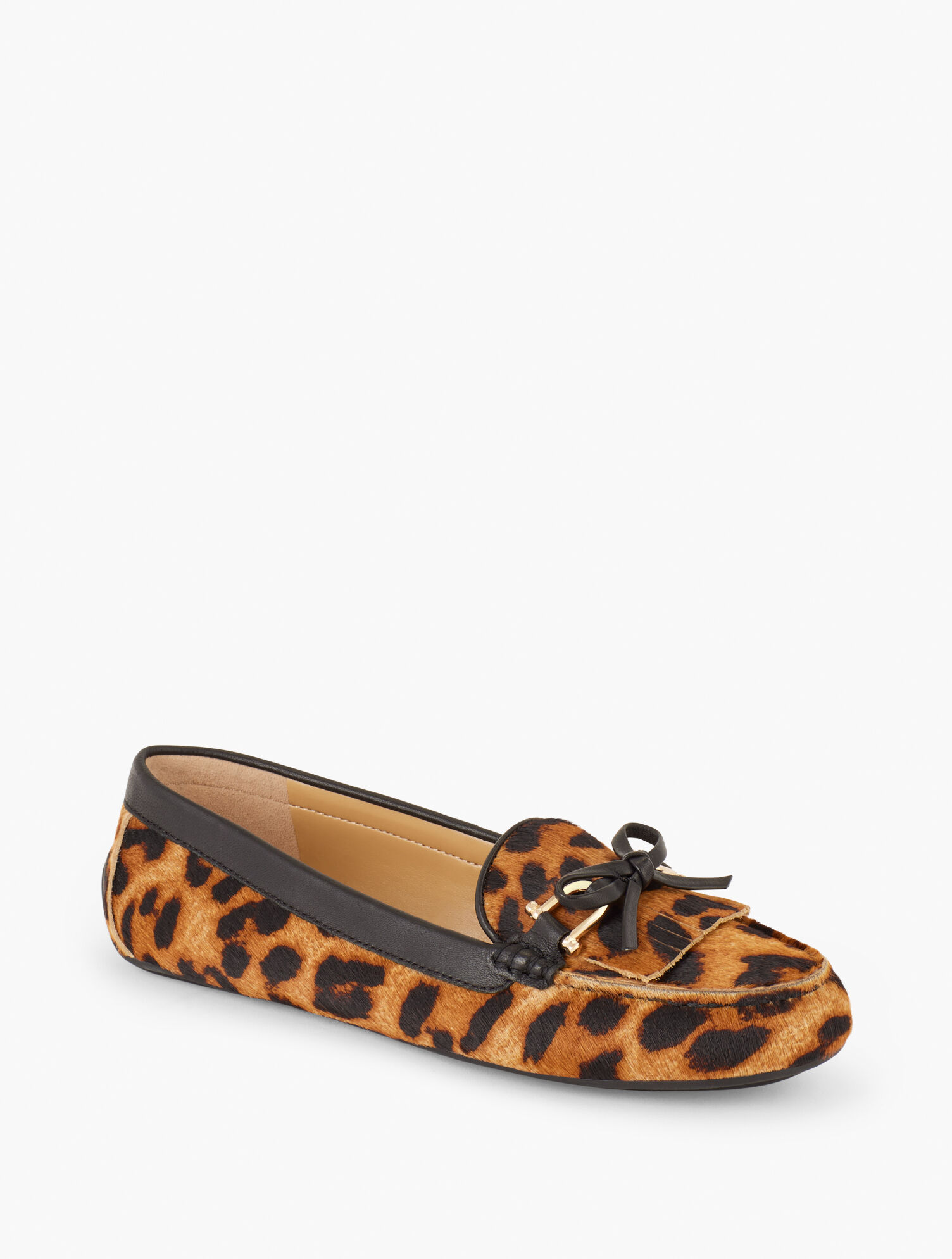 Everson Tasseled Leather Driving Moccasins - Leopard | Talbots