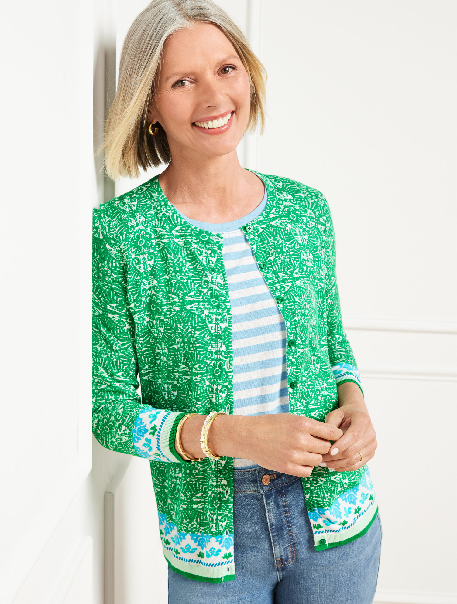 Charming Cardigan - Etched Quatrefoil | Talbots